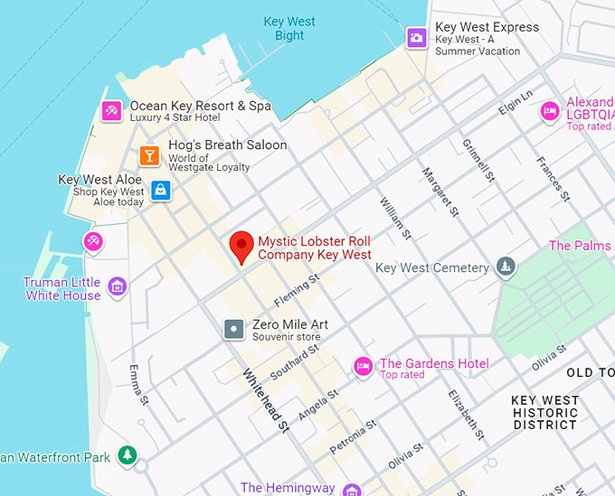 mystic lobster roll company key west 10 map