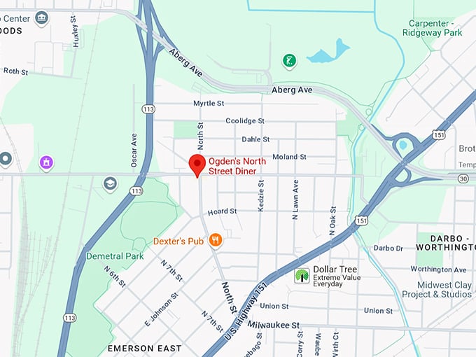 ogden's north street diner 10 map