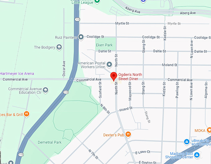 ogden's north street diner 10 map