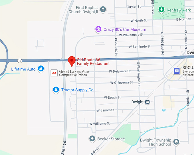 old route 66 family restaurant 10 map