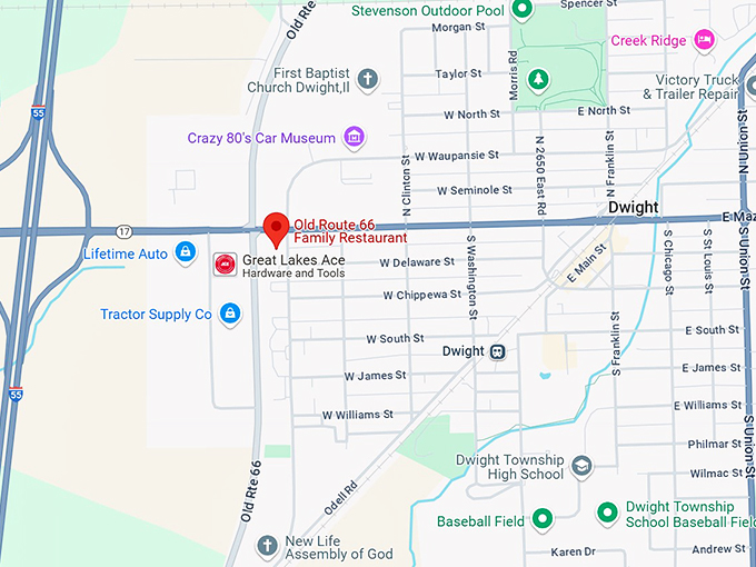 old route 66 family restaurant map