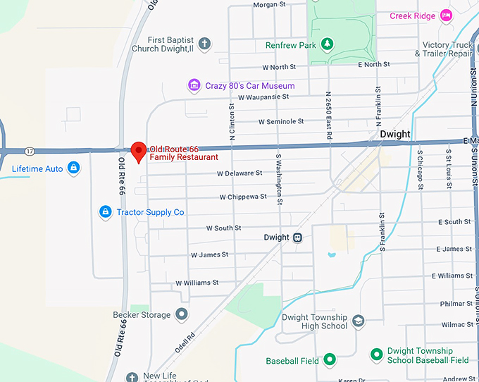 old route 66 family restaurant map