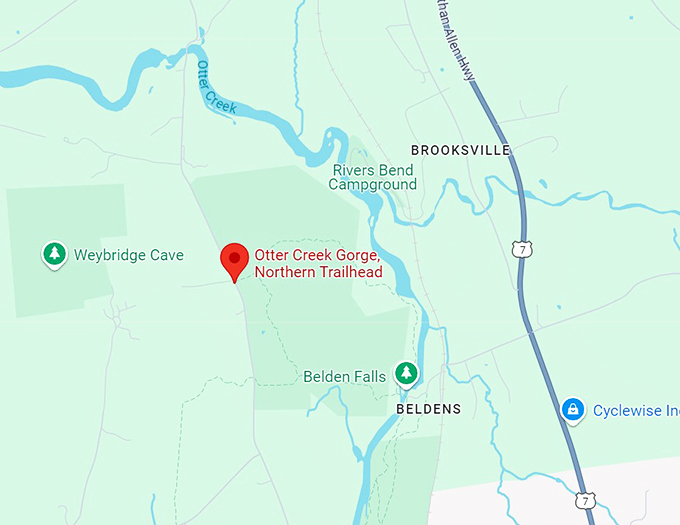 otter creek gorge trail 10 map