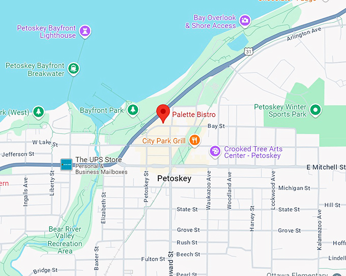 palette bistro 10 map