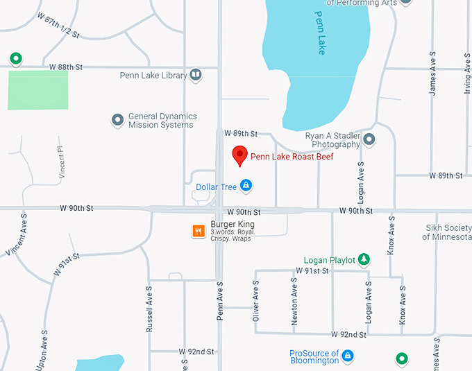 penn lake roast beef 10 map