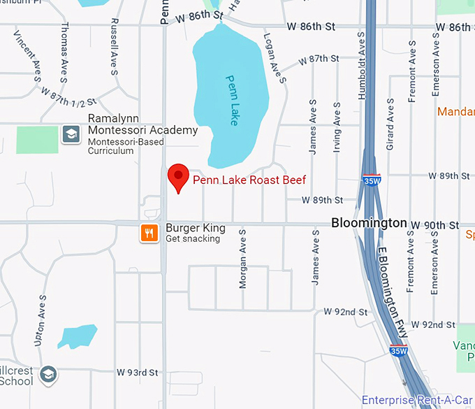 penn lake roast beef 10 map