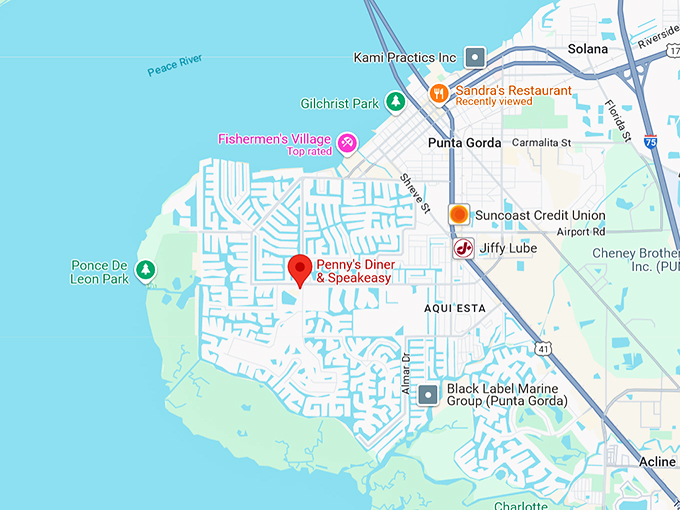 penny's diner & speakeasy 10 map