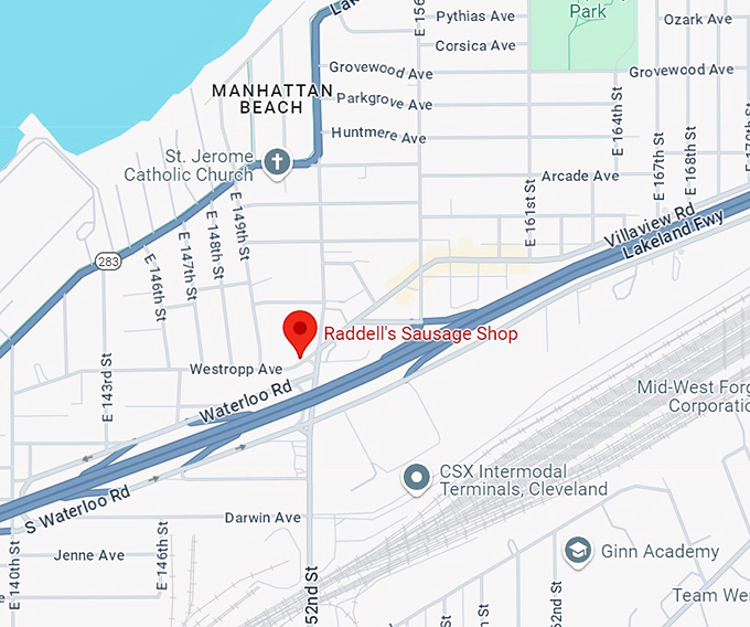 raddell's sausage shop 10 map