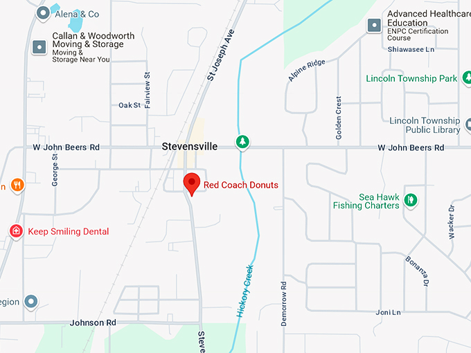 red coach donuts 10 map