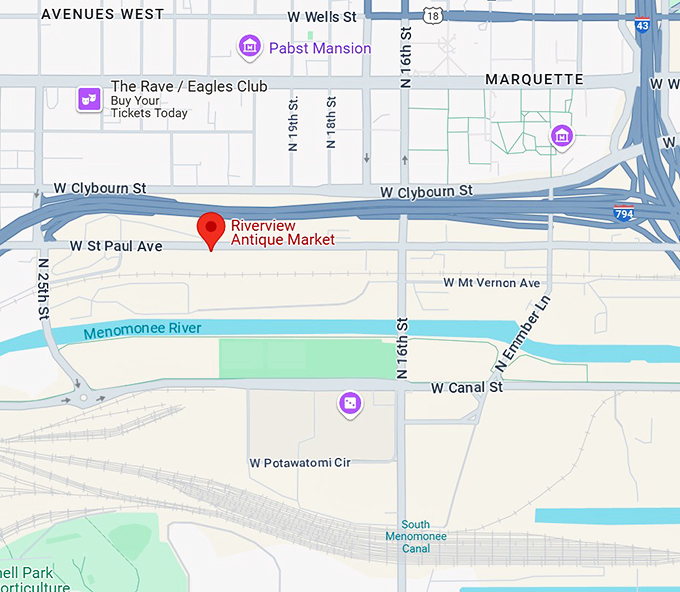 riverview antique market map