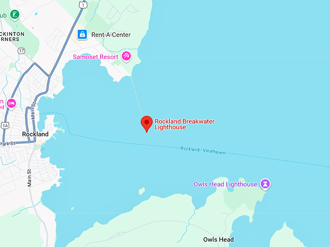 rockland breakwater lighthouse map