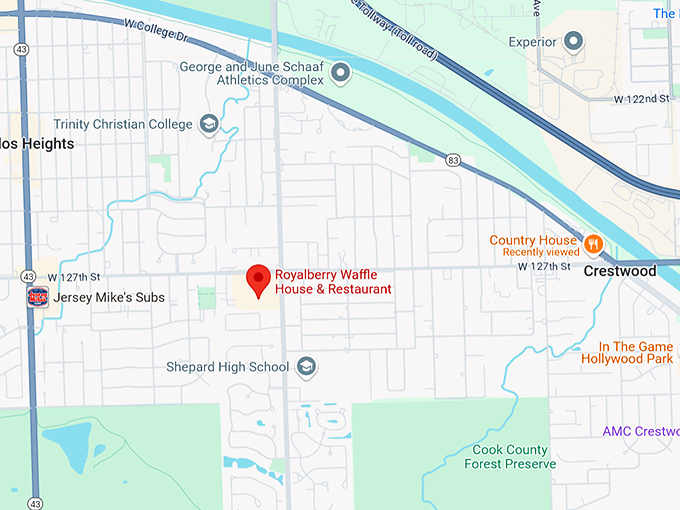 royalberry waffle house & restaurant 10 map