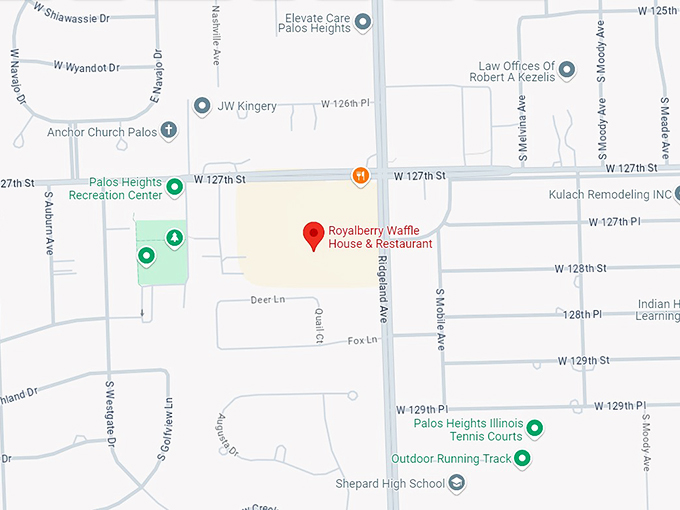 royalberry waffle house & restaurant 10 map