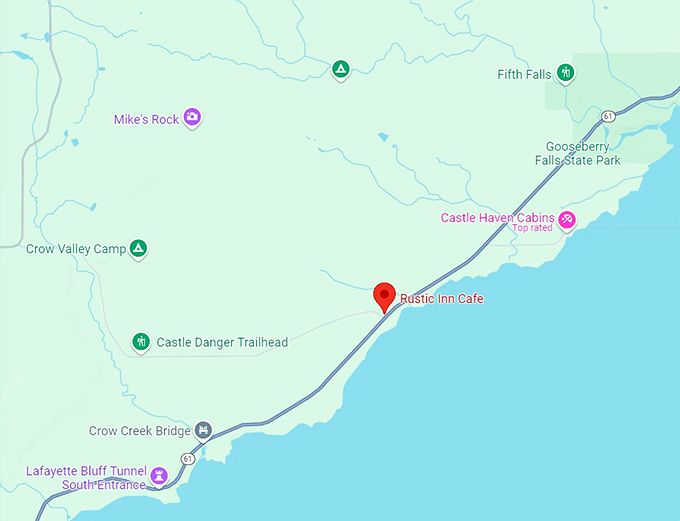 rustic inn cafe 10 map