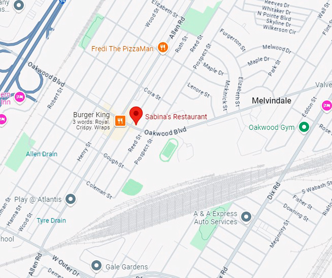 sabina's restaurant 10 map