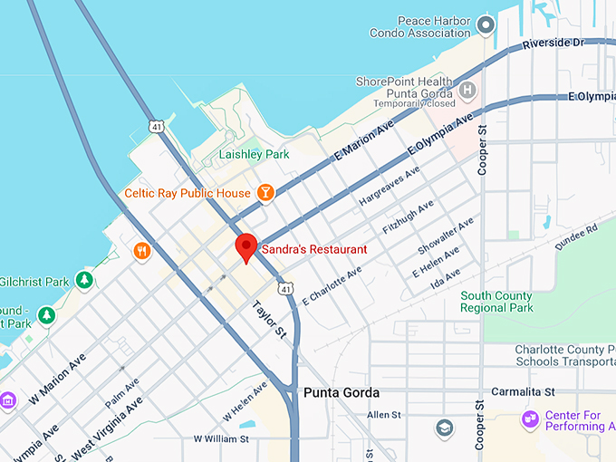 sandra's restaurant 10 map