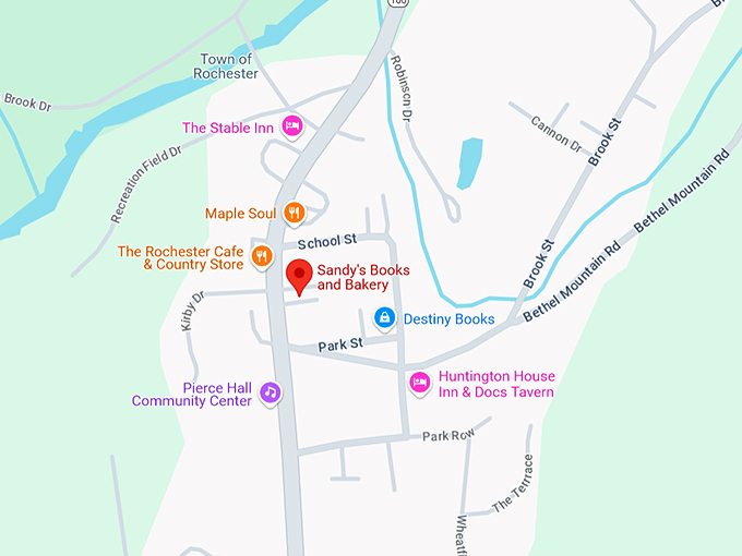 sandy's books and bakery 10 map