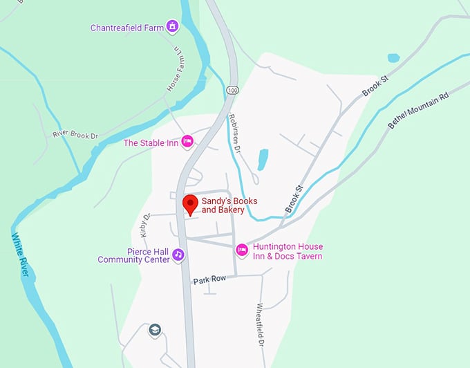 sandy's books and bakery 10 map