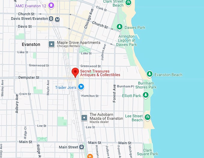 secret treasures antiques & collectibles 10 map