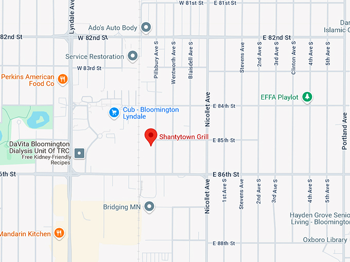 shantytown grill 10 map