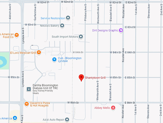 shantytown grill 10 map