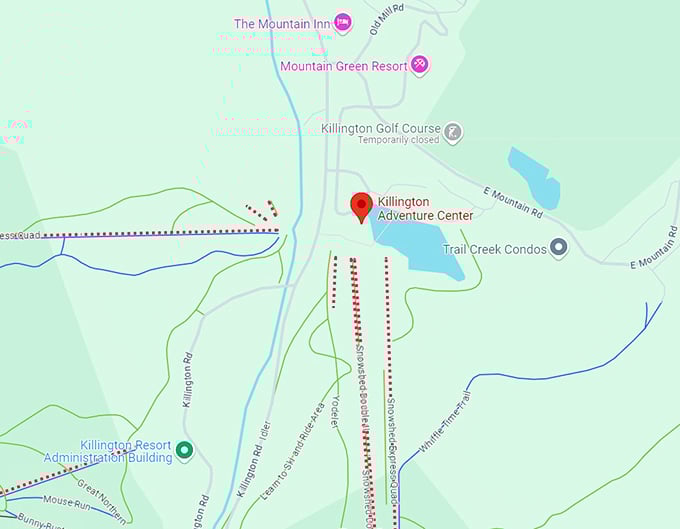 killington adventure center map