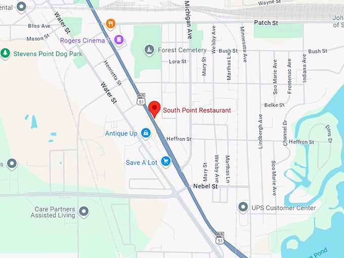 south point restaurant 10 map