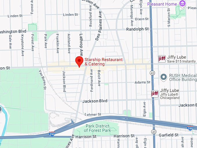 starship restaurant and catering 10 map