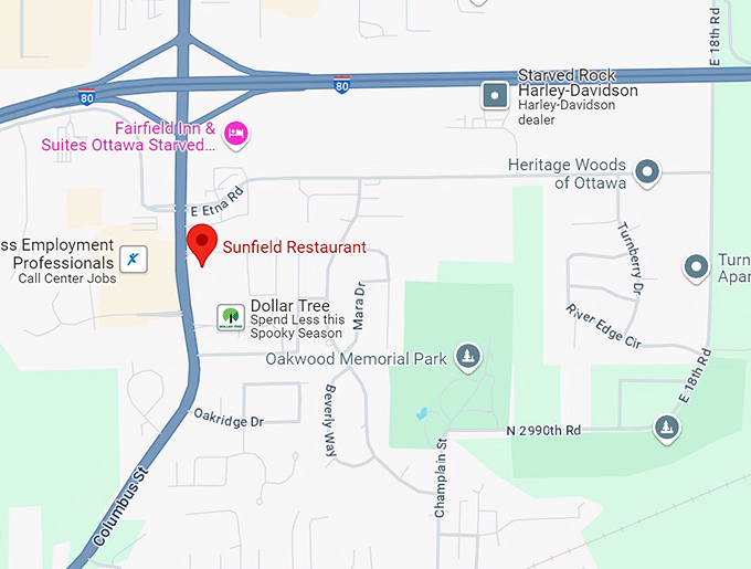 sunfield restaurant 10 map