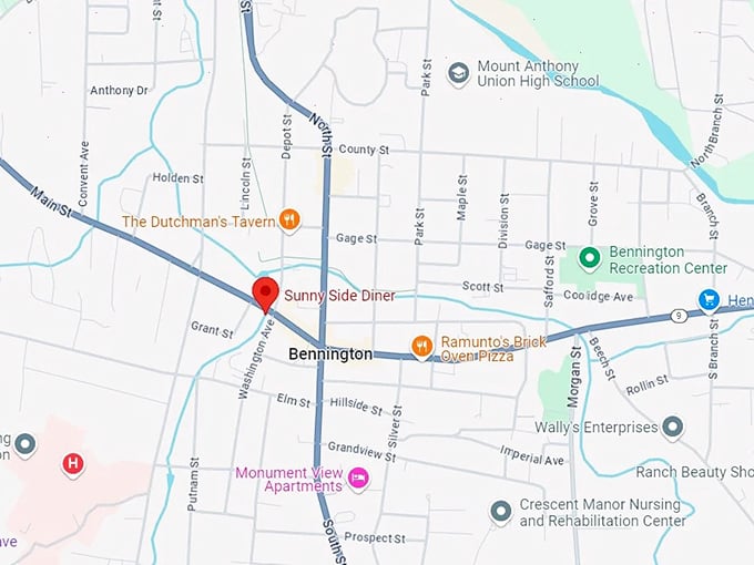 sunny side diner 16 map
