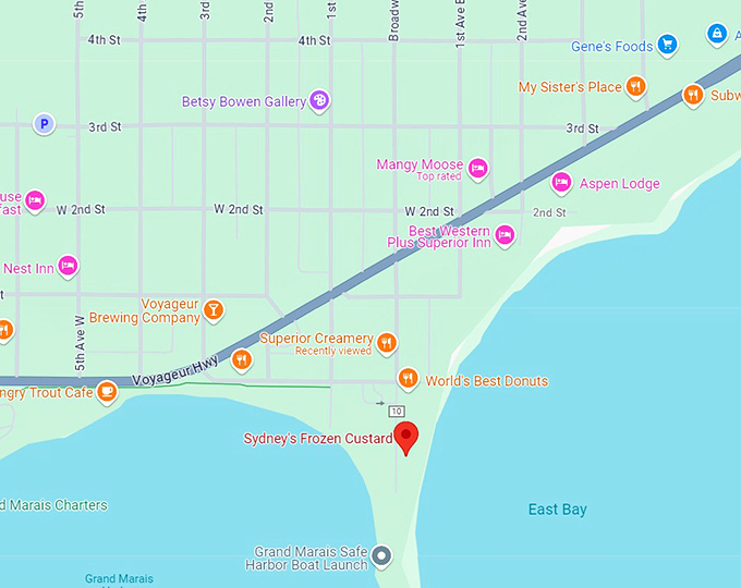 sydney's frozen custard 10 map