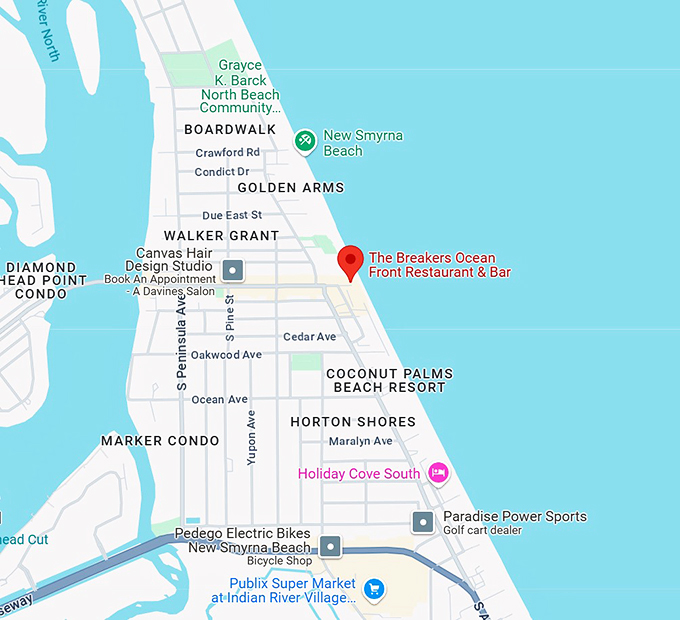the breakers ocean front restaurant & bar 10 map