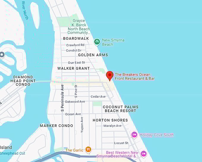 the breakers ocean front restaurant & bar 10 map