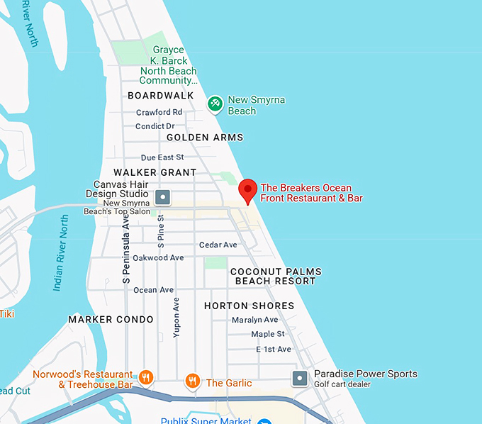 the breakers ocean front restaurant & bar map