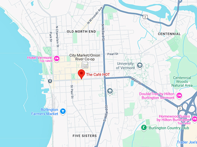 the caf&eacute; hot. 10 map