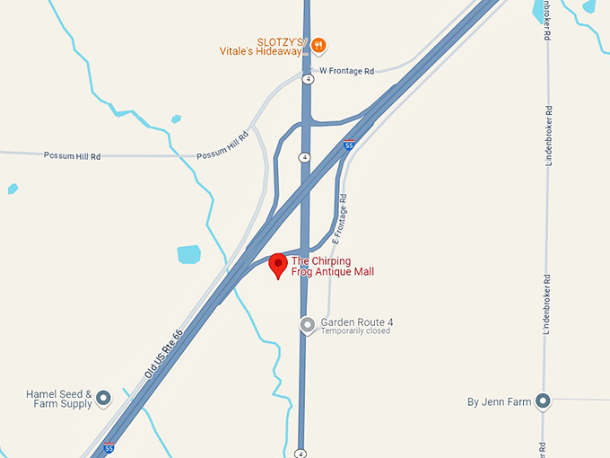 the chirping frog antique mall 10 map