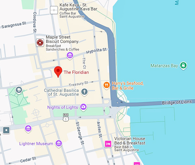 the floridian restaurant 10 map