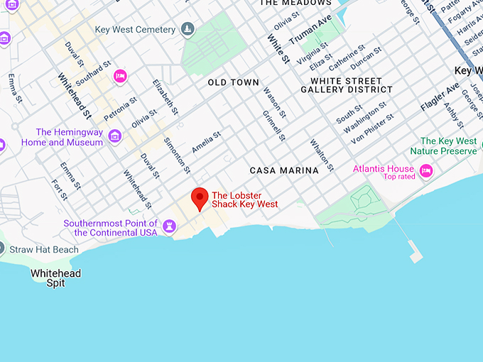 the lobster shack key west 10 map
