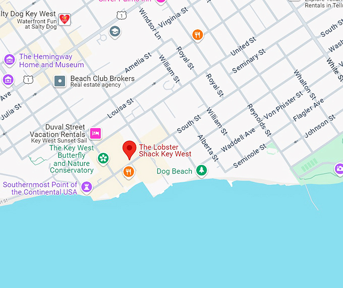 the lobster shack key west 10 map