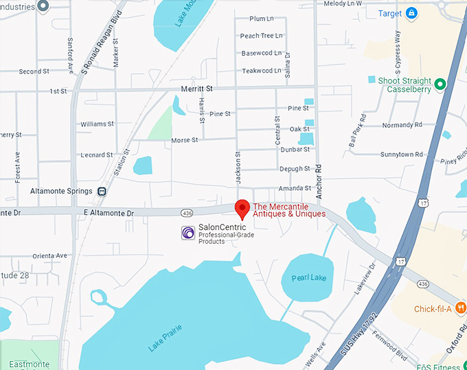 the mercantile antiques & uniques 10 map