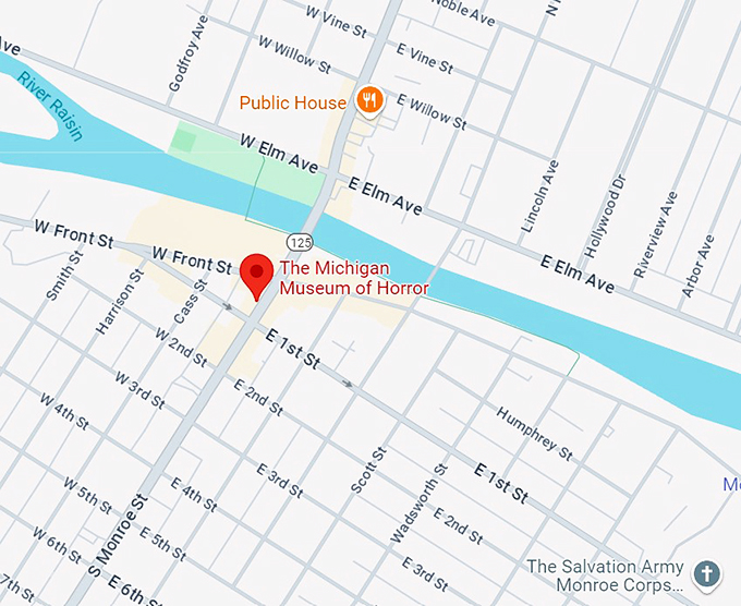 the michigan museum of horror 10 map