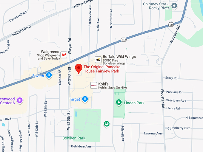 the original pancake house fairview park 10 map