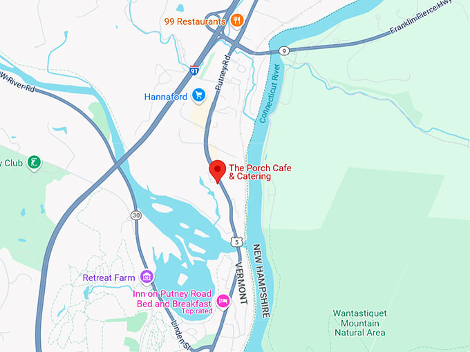 the porch cafe & catering 10 map