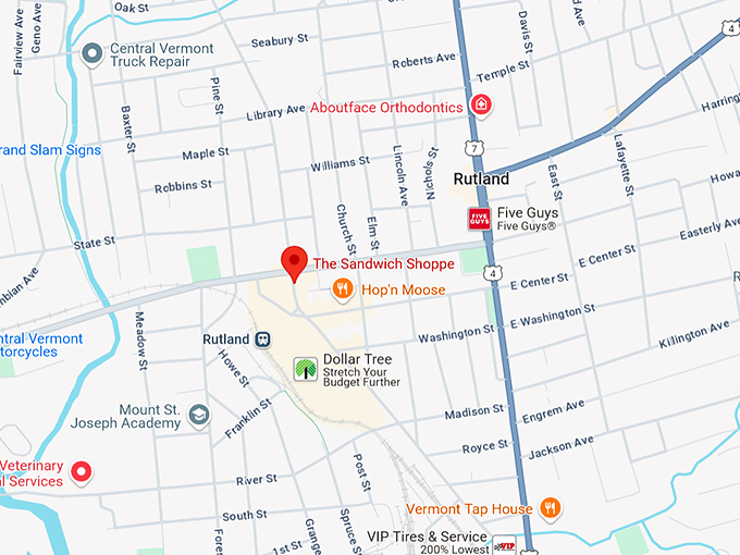 the sandwich shoppe map