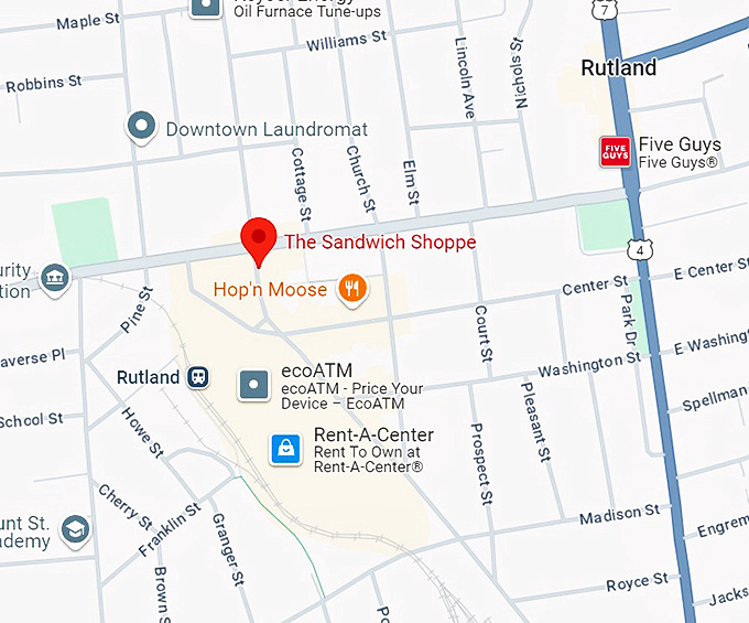 the sandwich shoppe 10 map