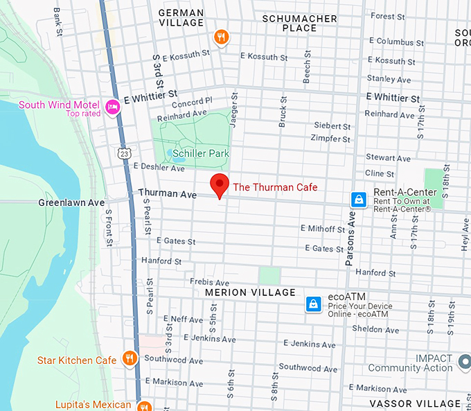 the thurman cafe 10 map