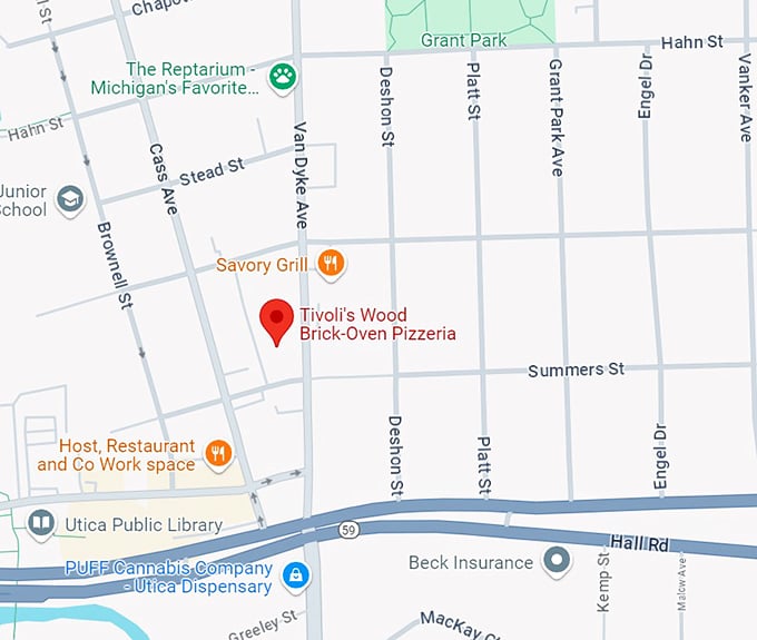 tivoli's wood brick oven pizzeria 10 map