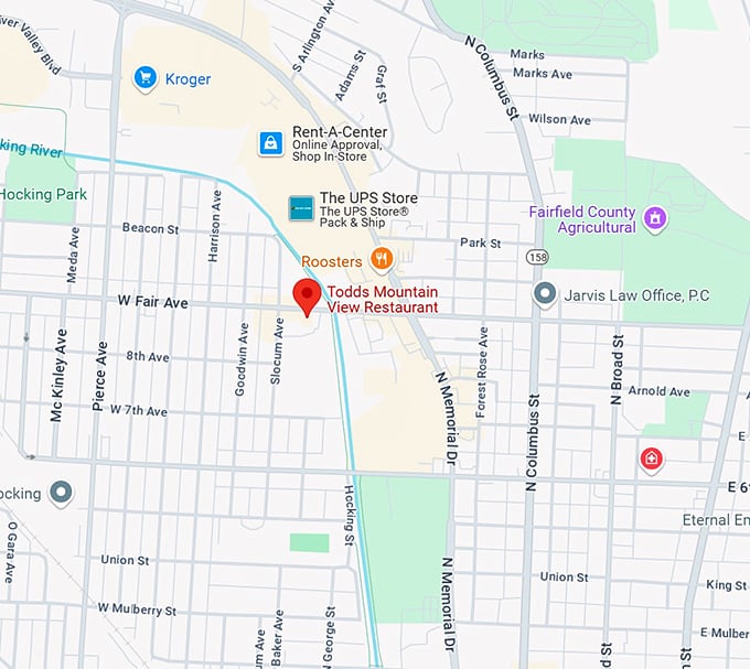 todds mountain view restaurant map