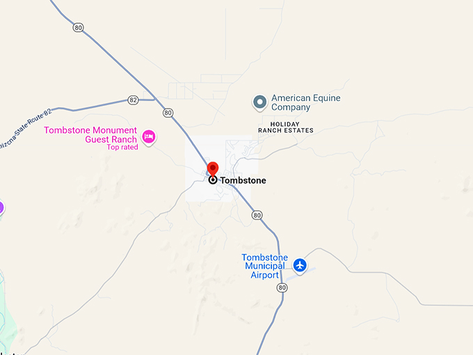 tombstone, arizona 10 map