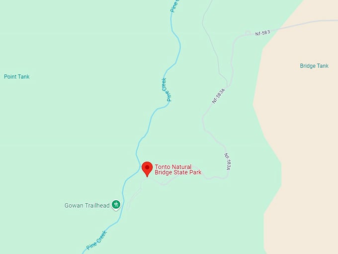tonto natural bridge trail 10 map